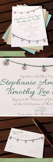Hand-Painted Invitation: String Lights – Hand-Painted Weddings