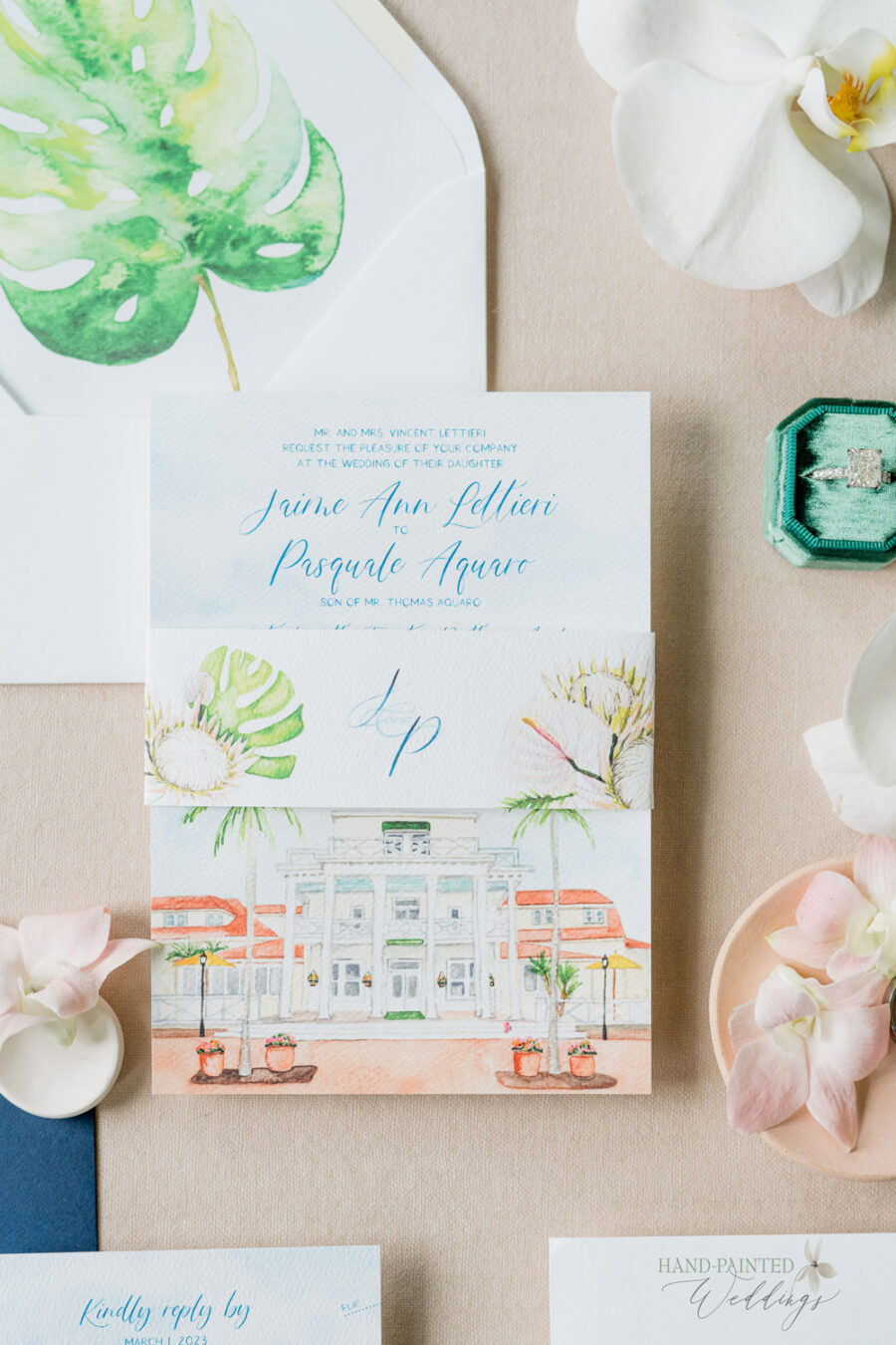 A Tropical Elegance: Wedding Invitation Suite for a Gasparilla Inn ...